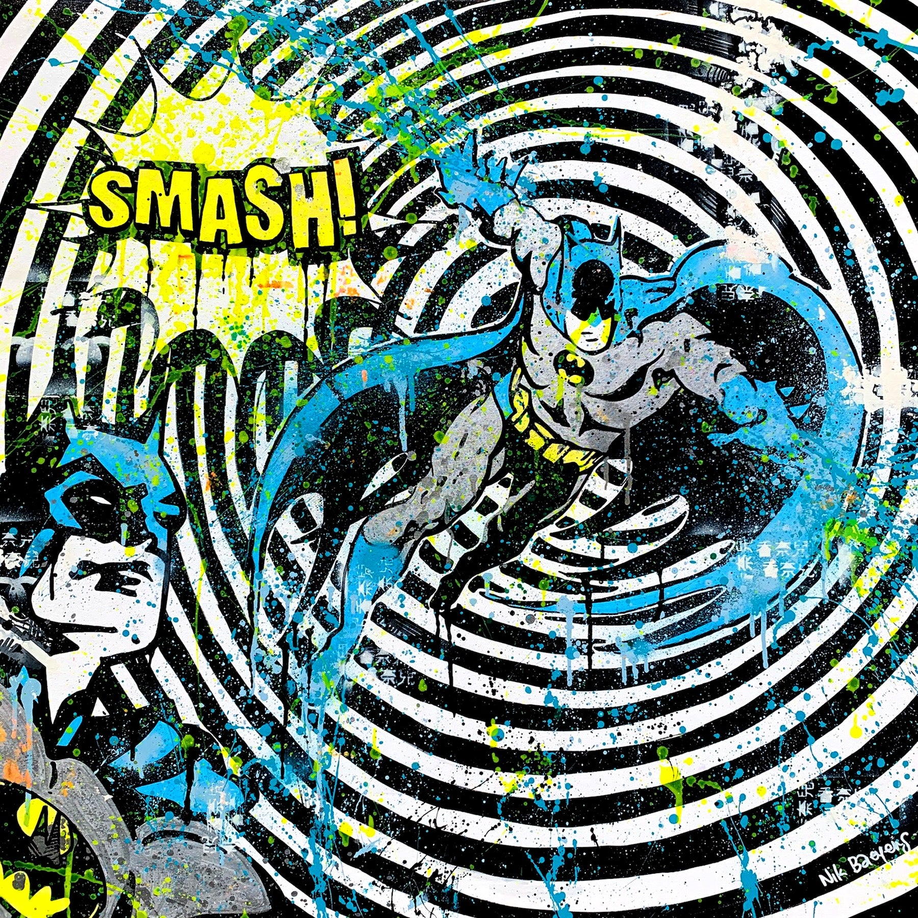 NIK BAEYENS "BATMAN WITH 007 BACKGROUND" – Stella Flame Gallery