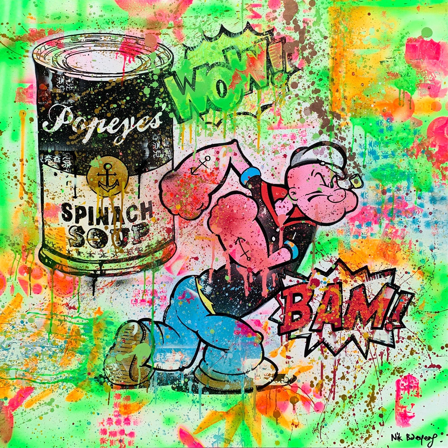 NIK BAEYENS "POPEYE WITH CAMPBELL'S SOUP" – Stella Flame Gallery