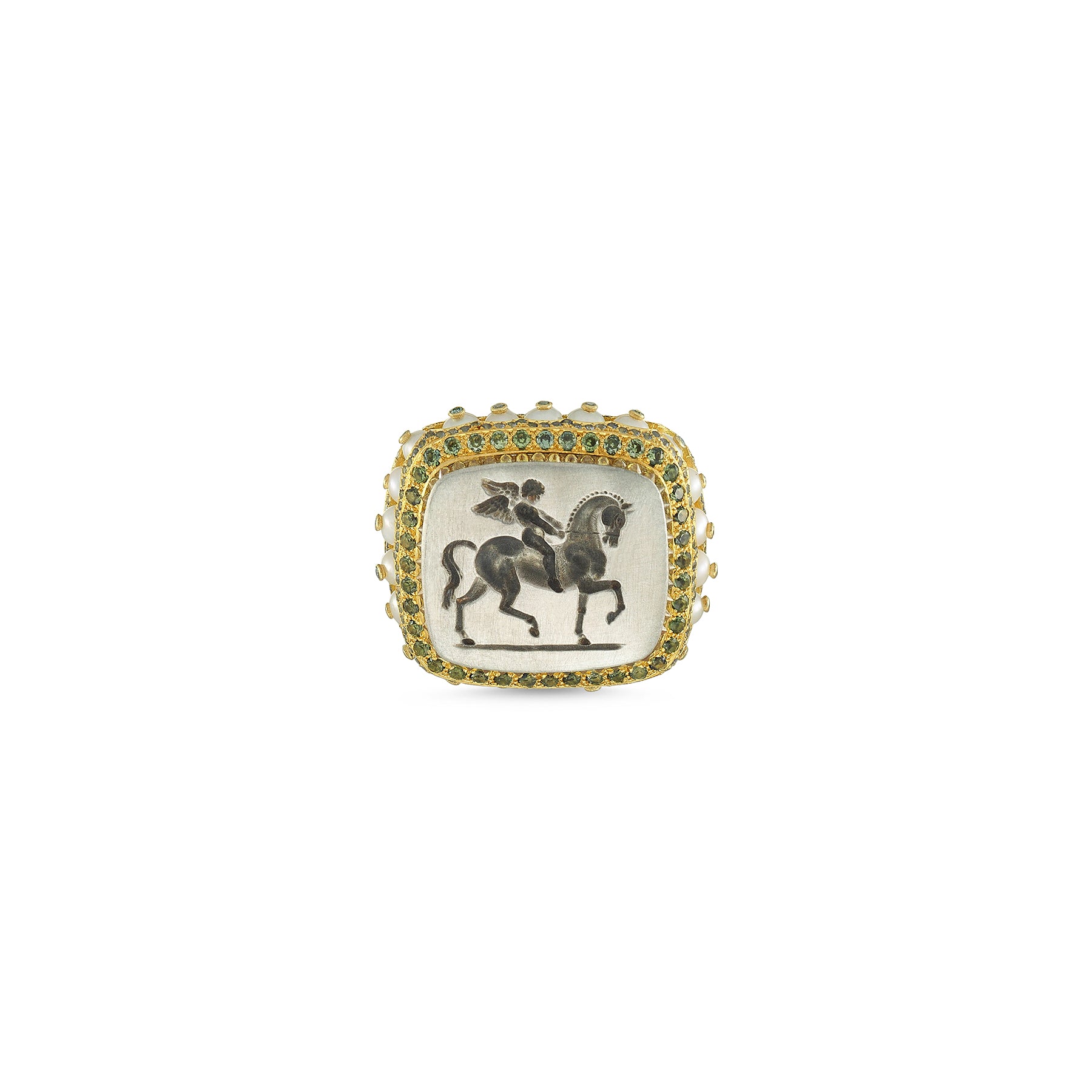 GRAND TOUR EROS & STEED INTAGLIO MILLE FEUILLE RING – Stella Flame Gallery