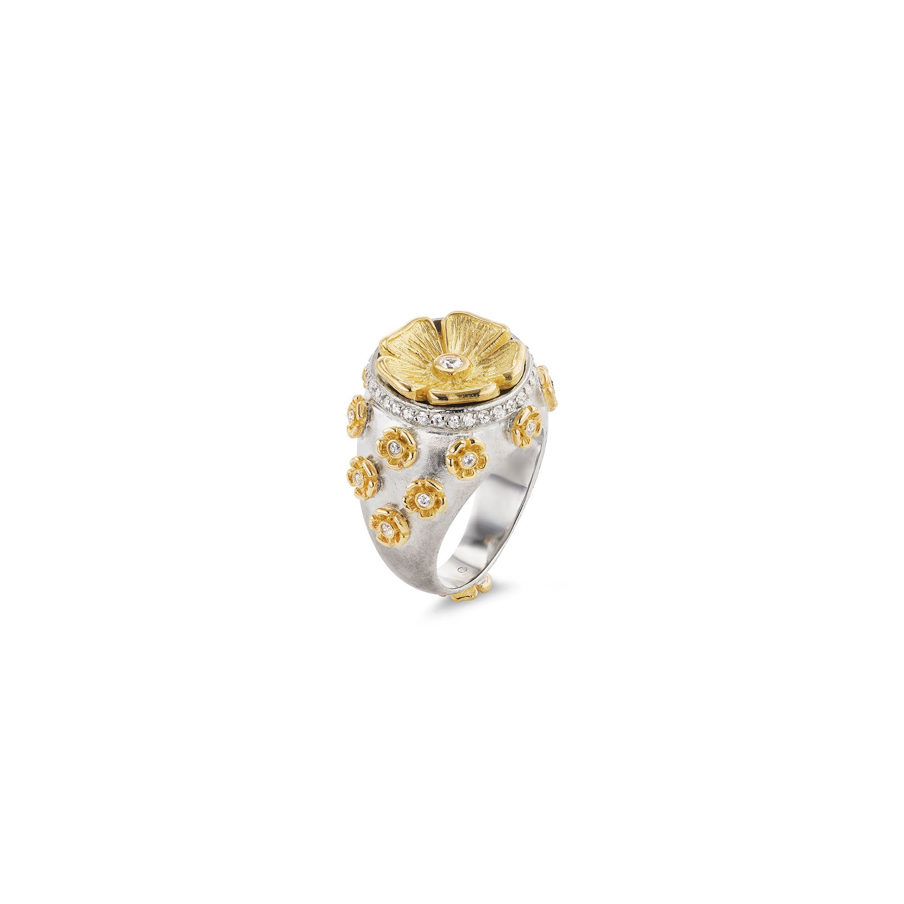 ALL OVER MINI PRIMROSE RING IN 18K GOLD – Stella Flame Gallery